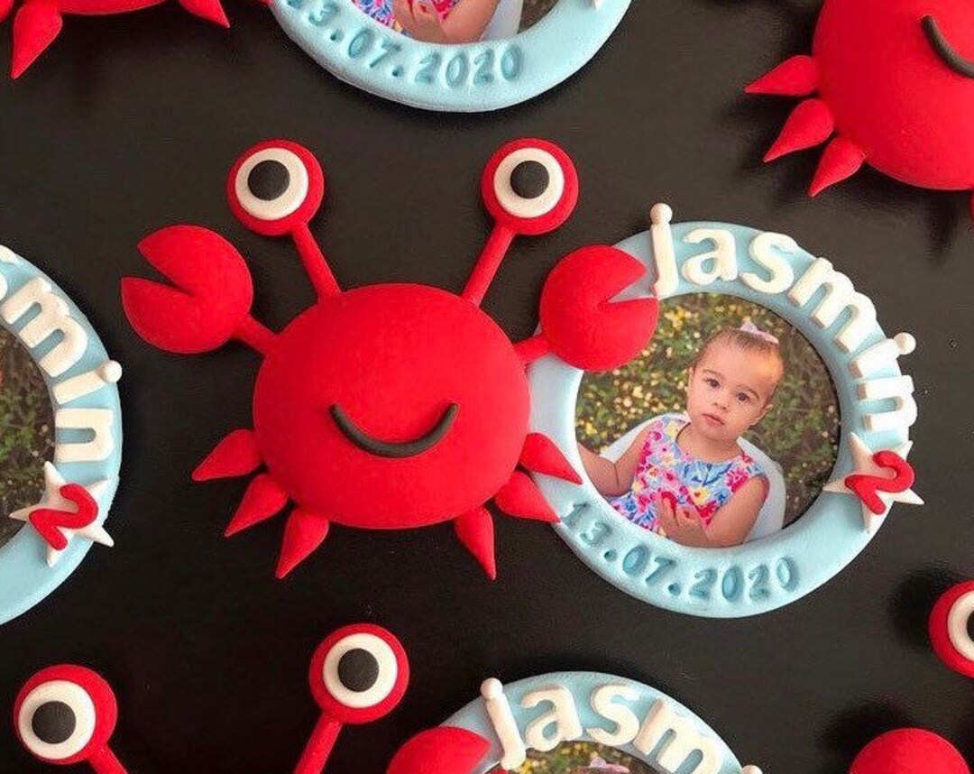 Crab Theme Birthday Party Crab Magnet Crab Frame Crab Gift - Etsy