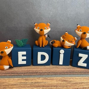 Fox Birthday Decor, Fox Theme Birthday Party, Fox Name Blocks, Fox ...