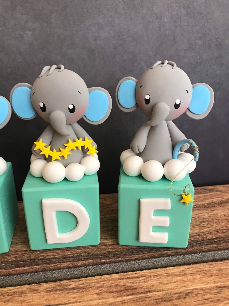Elephant Name Blocks Personalized Letter Blocks Elephant - Etsy
