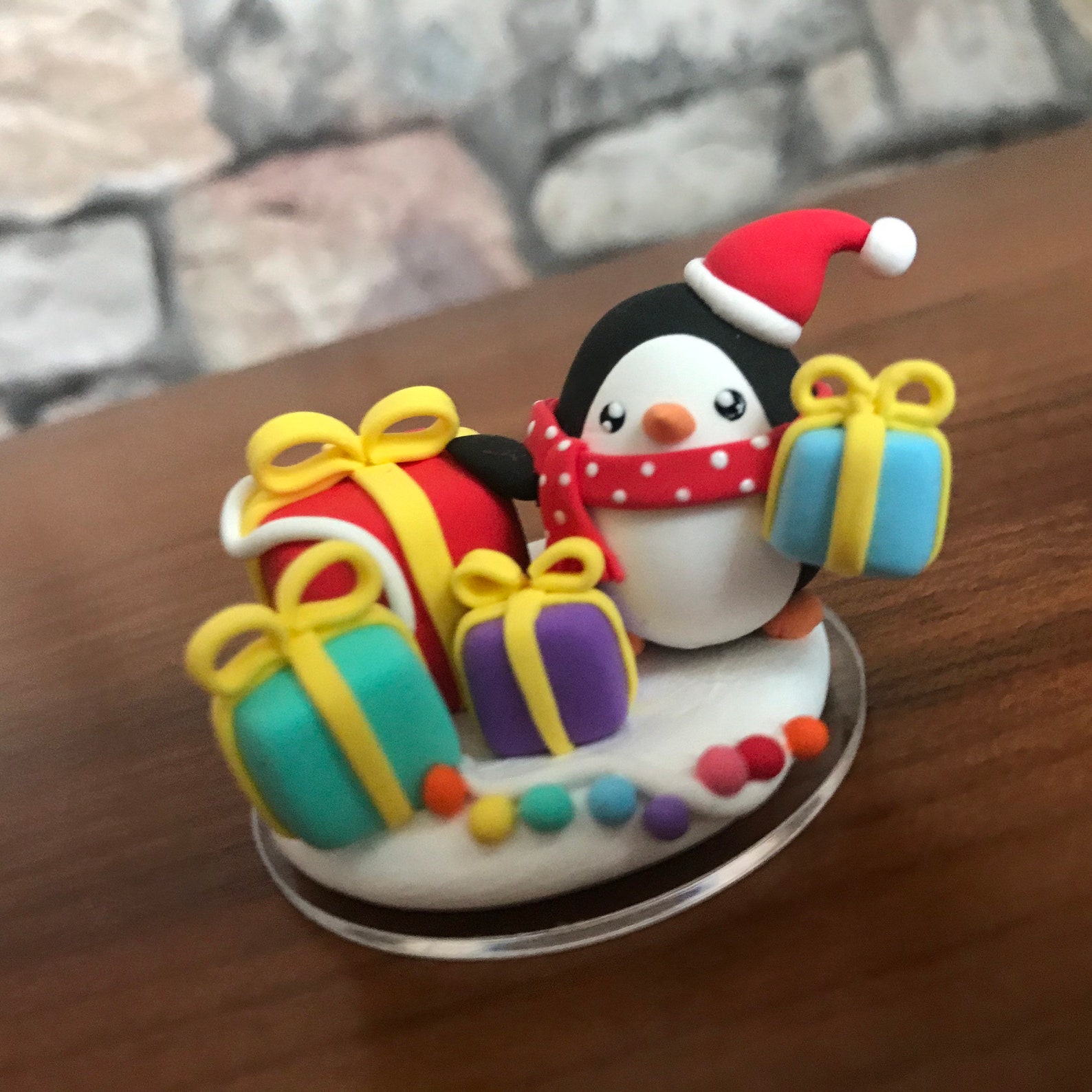Penguin Christmas Cake Topper Penguin Decor Topper Christmas - Etsy