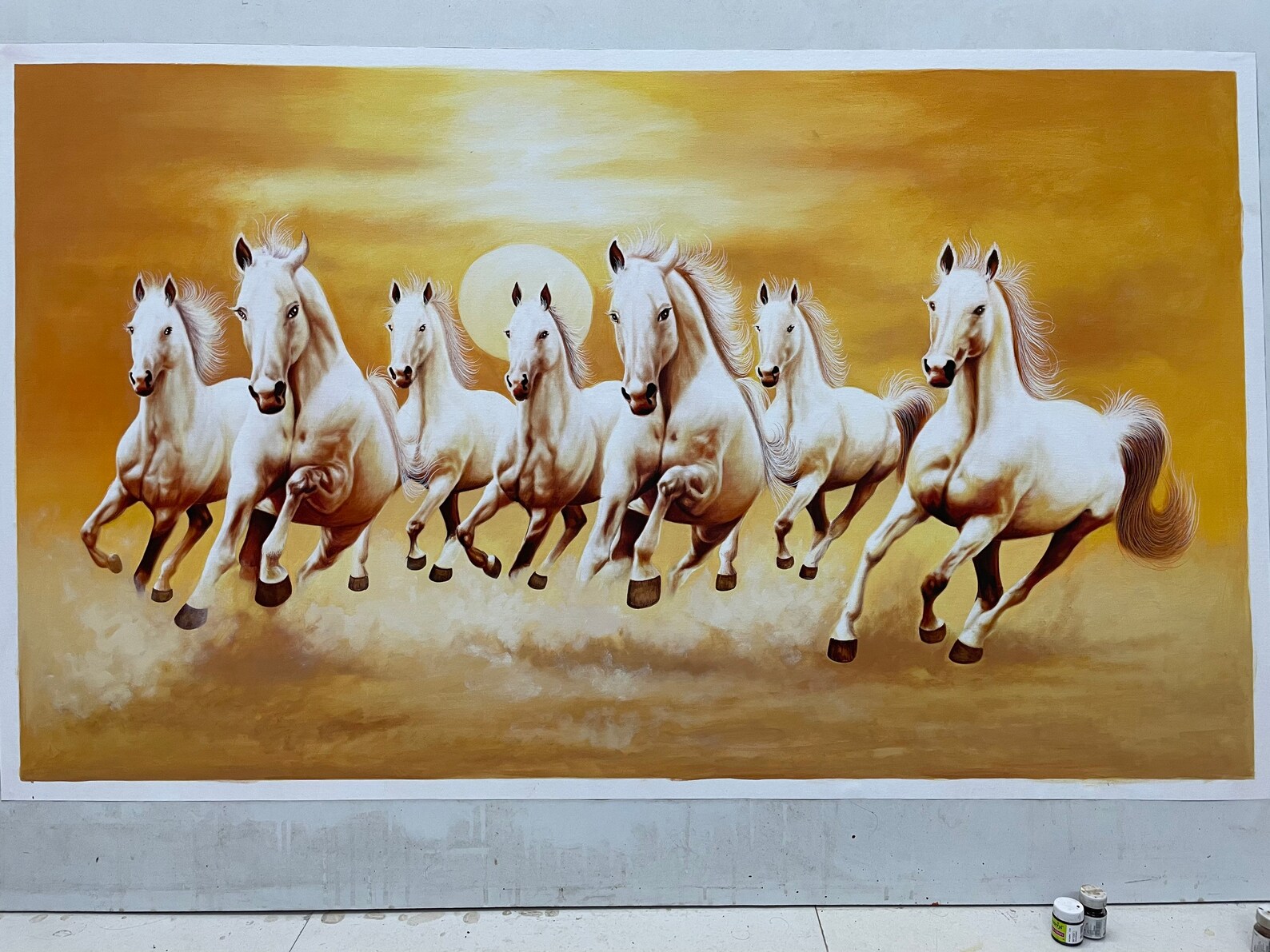 Seven Running Horses in Left Direction 100% Original Hand Made - Etsy