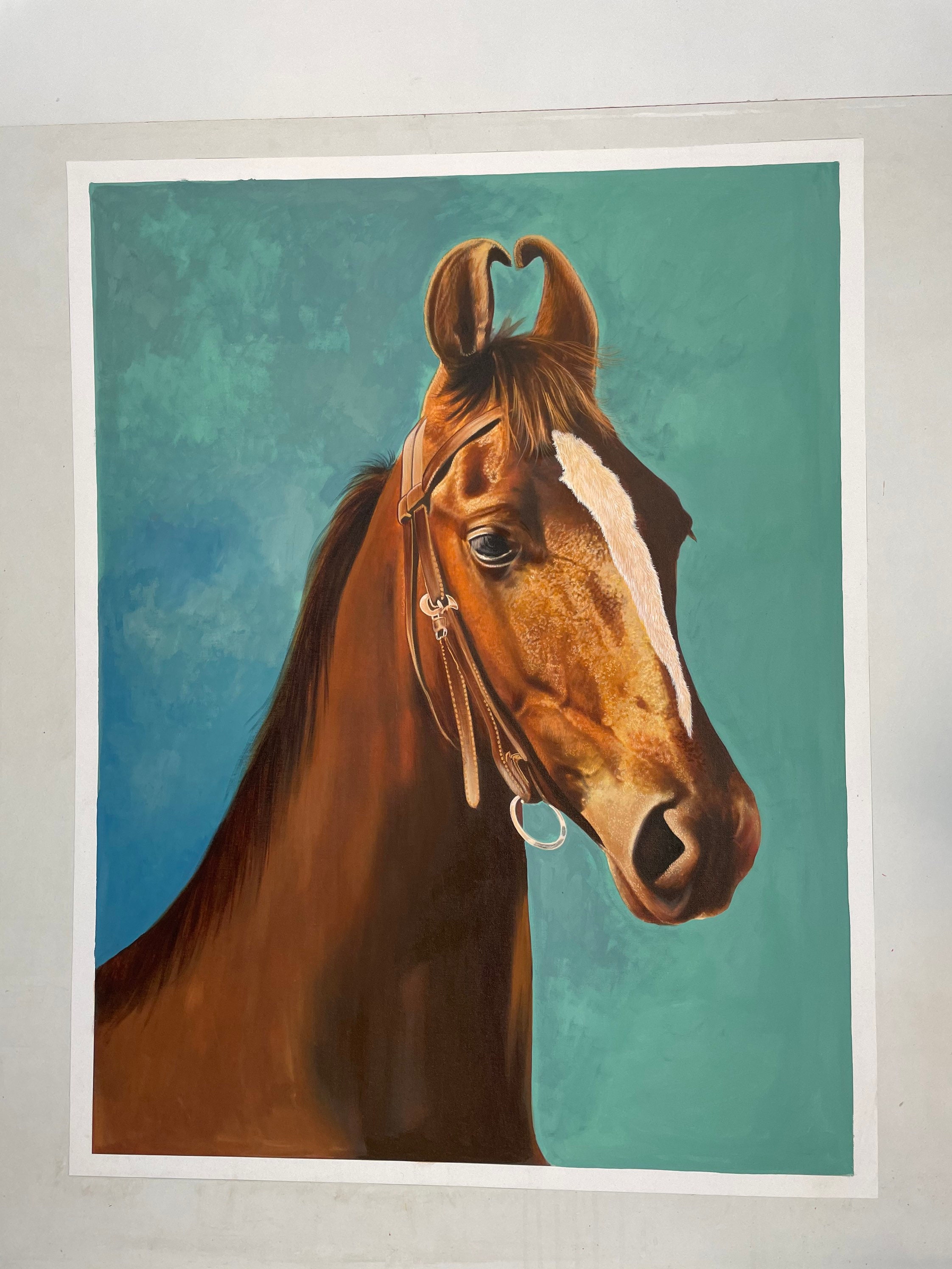 Royal Marwari Malani a Rare Breed of Horse Painting on Canvas Original ...