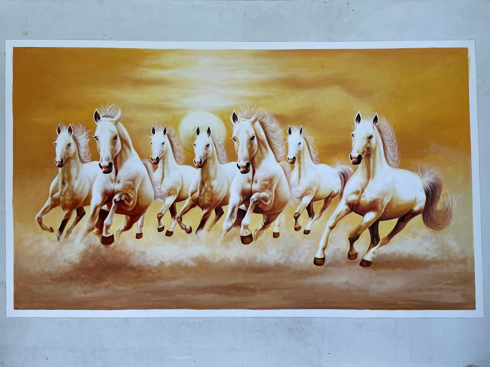 Seven Running Horses in Left Direction 100% Original Hand Made - Etsy