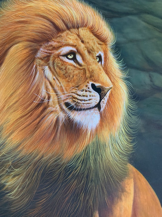 Lion acrylic painting store