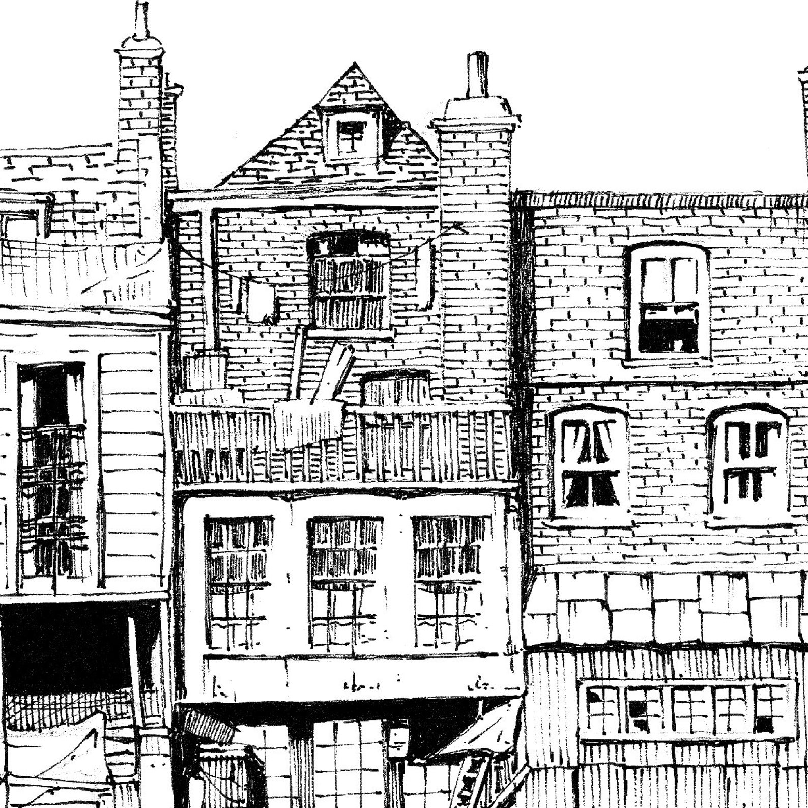 Grapes Pub, London. Pen & Ink Print of Old Riverside Pub - Etsy
