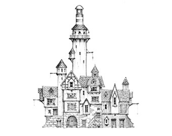 The Artist Pen and Ink Drawing Sunnydaydreams Wall Art Architecture ...