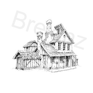 Printable Digital Download of a Pen and Ink Drawing of a French Cottage ...