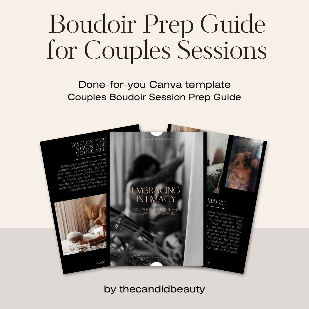 Boudoir Client Prep Guide for Couples Sessions - Done-for-you -canva Template - Etsy