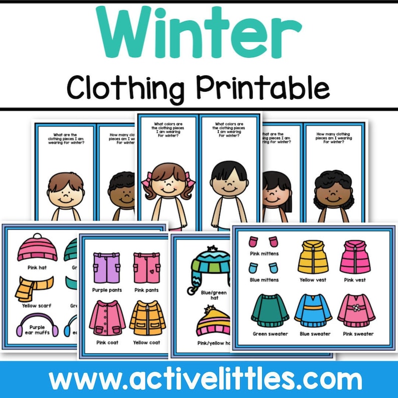 Winter Clothing Printable Activity for Preschool and - Etsy
