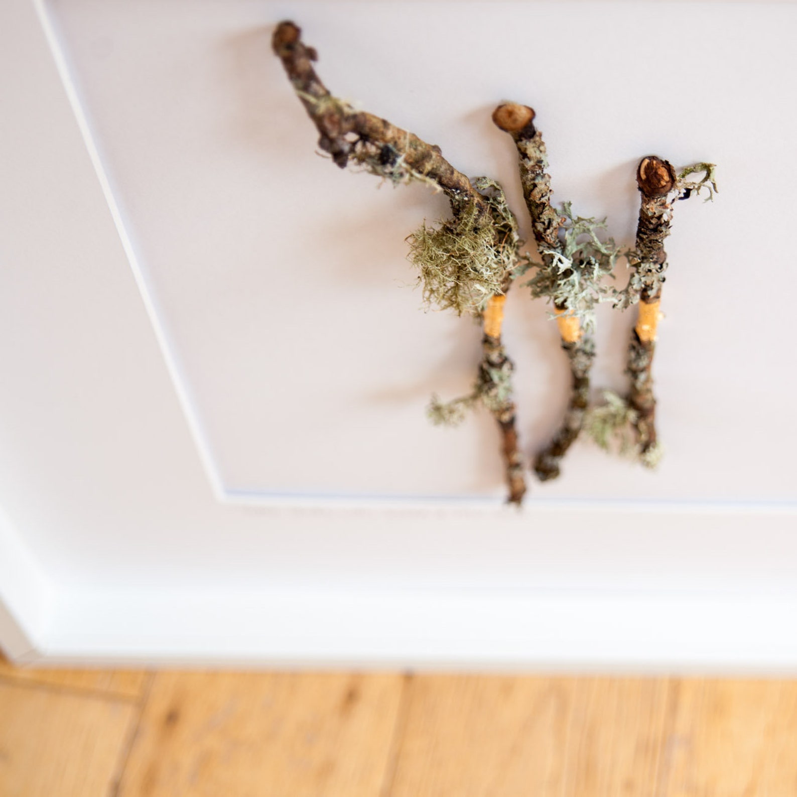 THREE STICKS With Lichen & 24ct Gold - Etsy