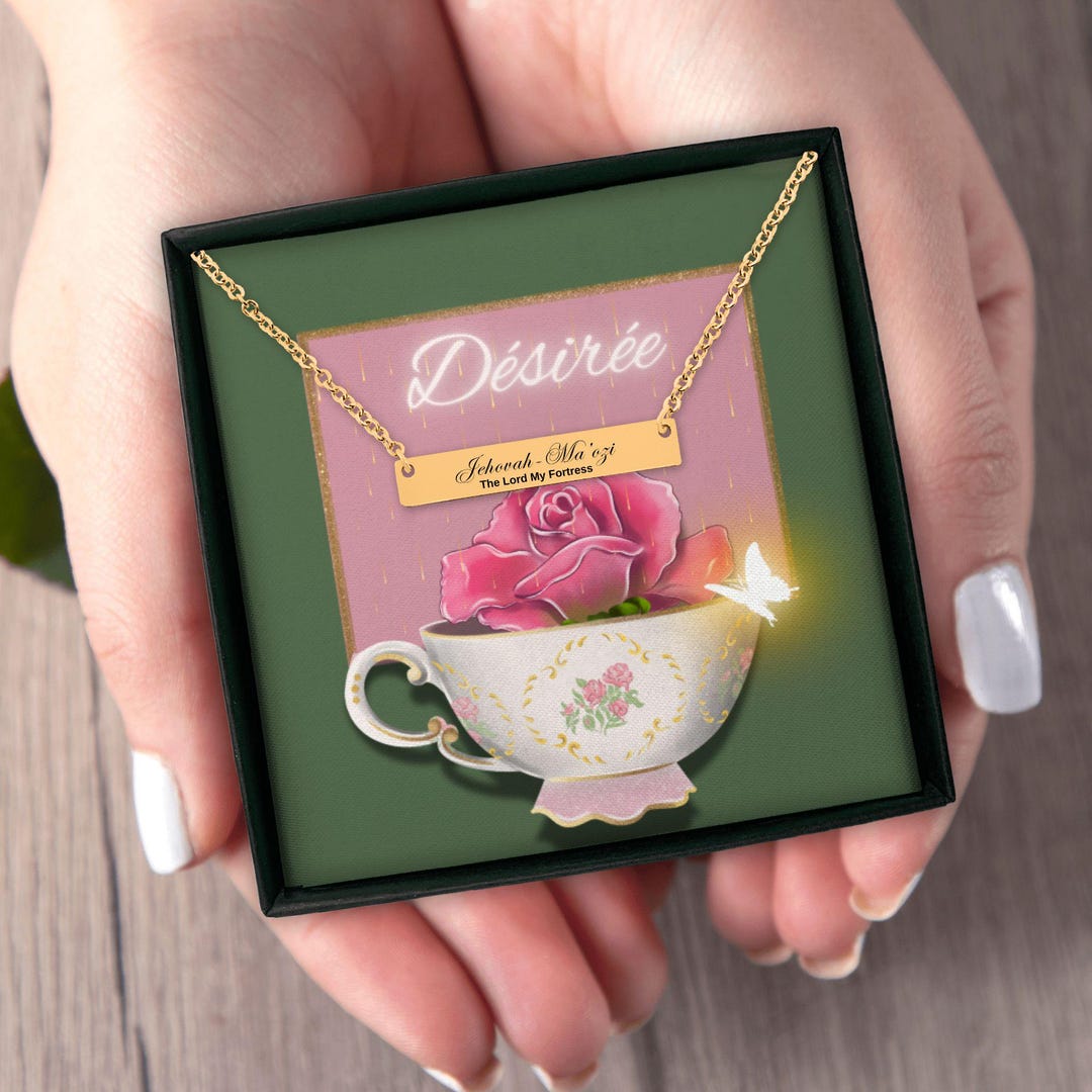 Jehovah-ma‘ozi Bar Necklace | "my Fortress" | Christian Jewelry With ...