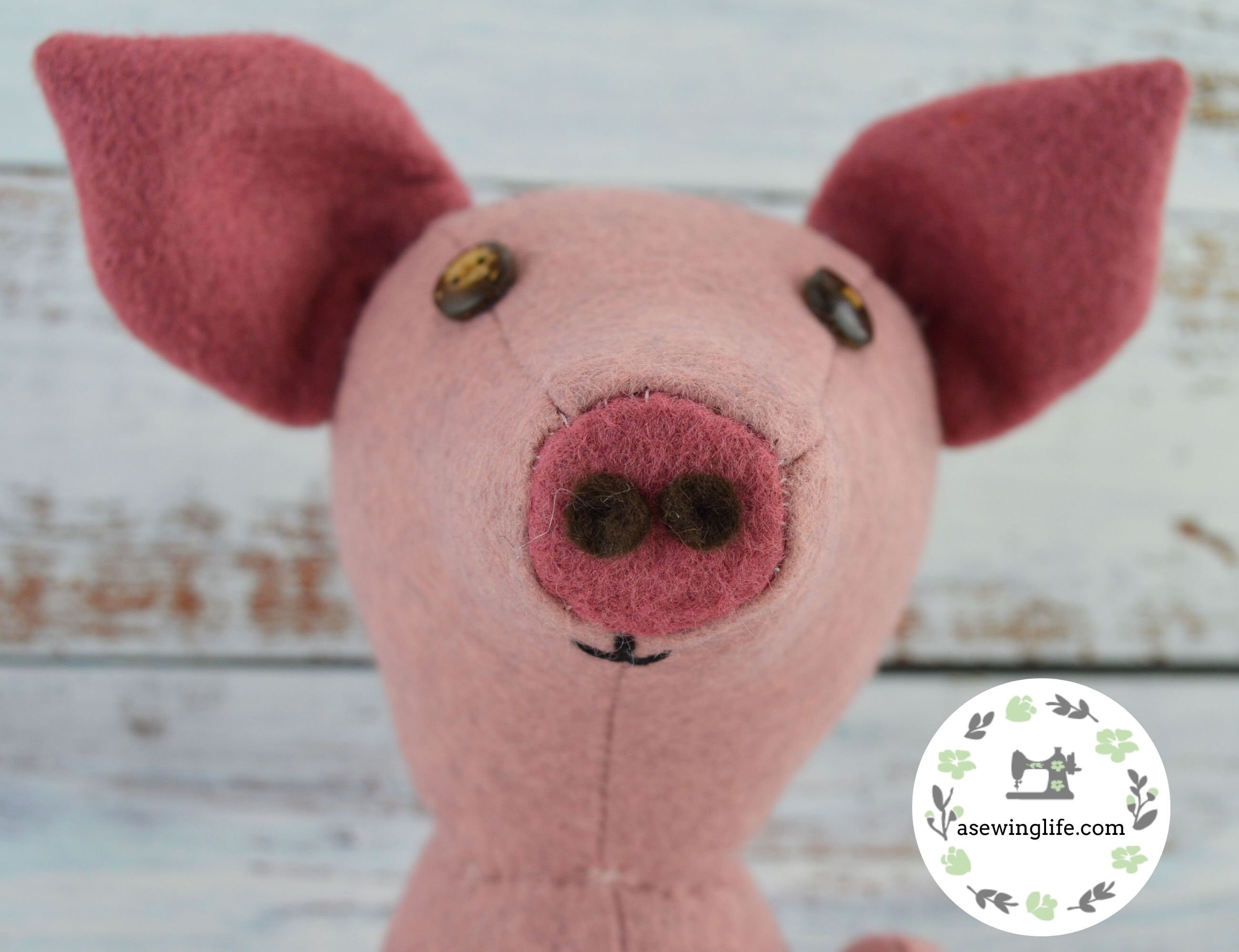 Stuffed Animal Pig Sewing Pattern. Pdf Pattern. Soft Toy Pattern, Felt ...