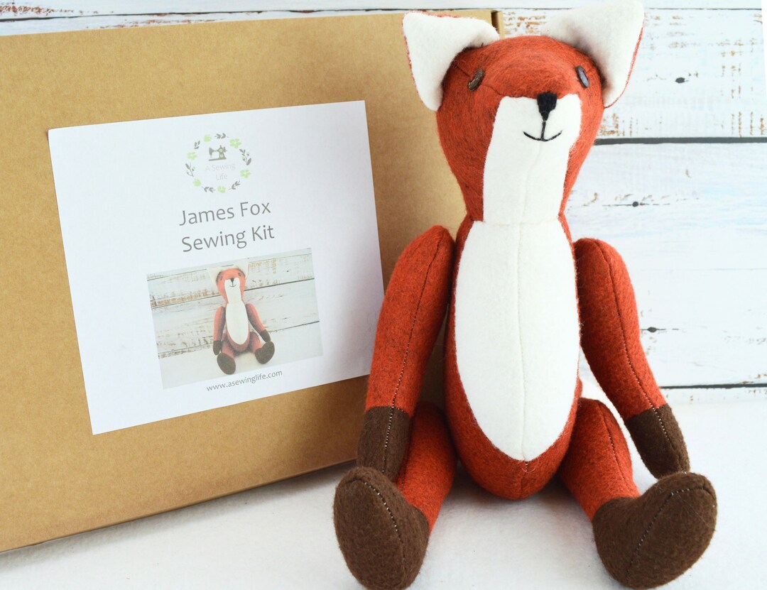 Fox Sewing Kit. DIY Soft Toy Doll. Make a Fox Kit. Pattern, Fabric ...
