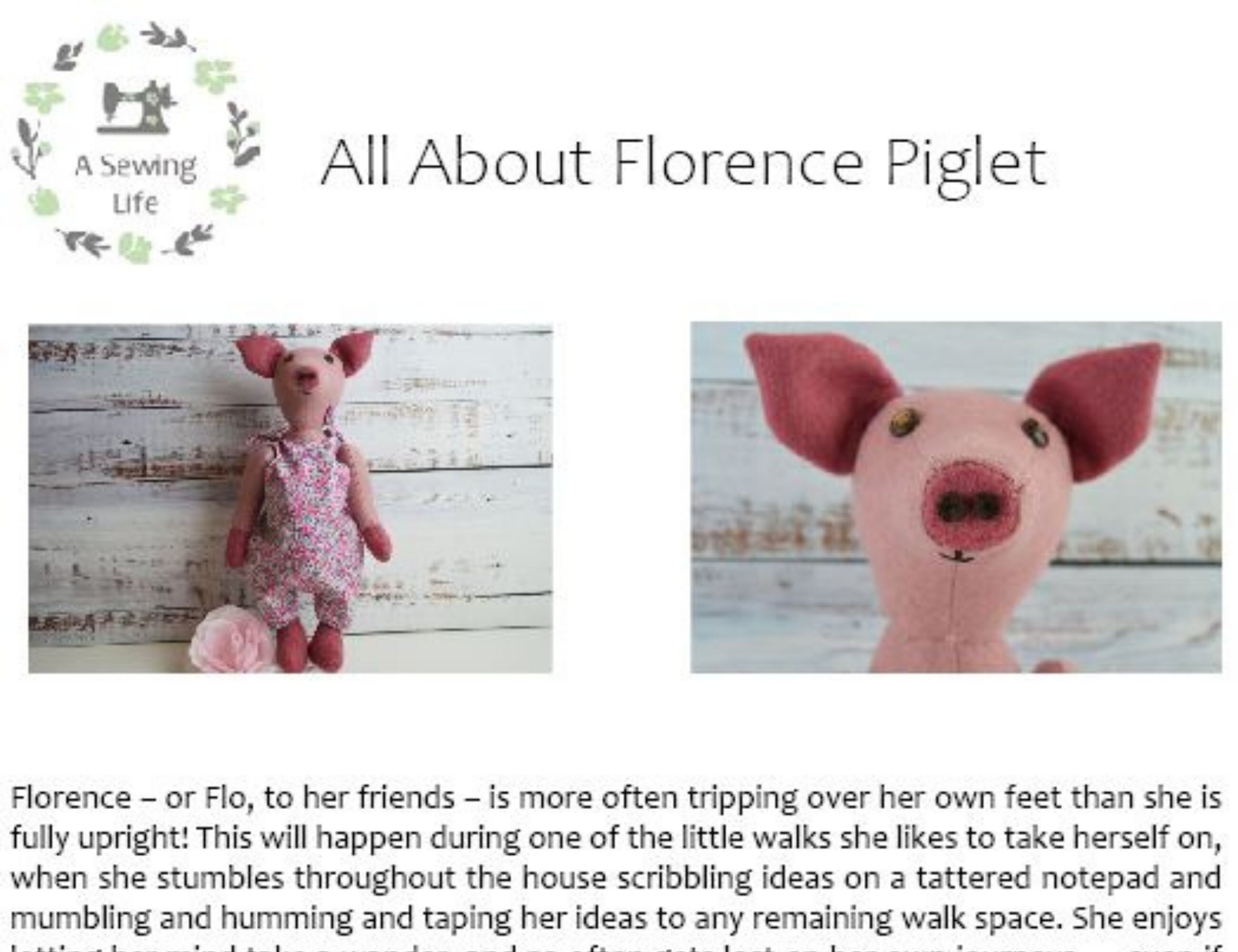 Stuffed Animal Pig Sewing Pattern. Pdf Pattern. Soft Toy Pattern, Felt ...
