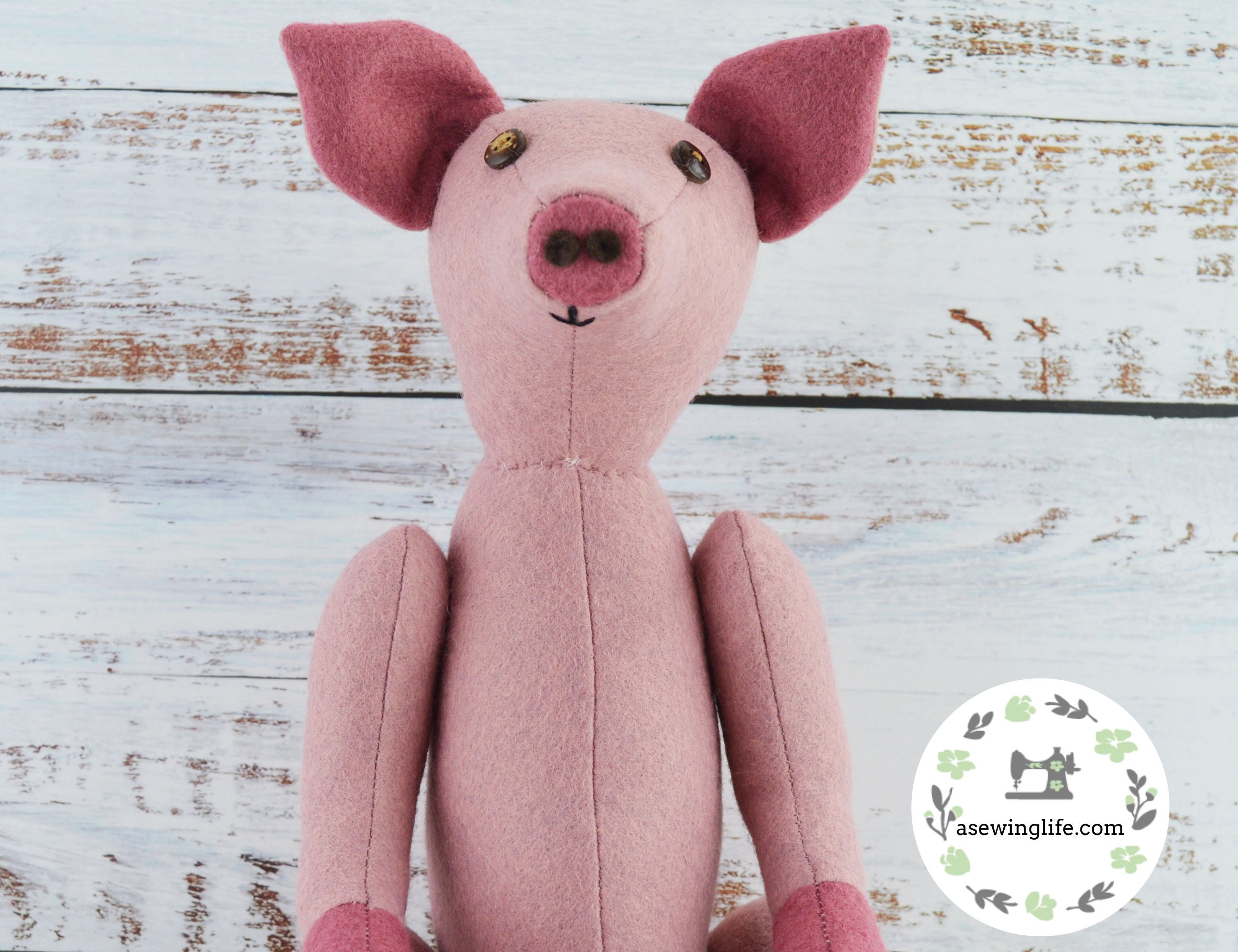 Stuffed Animal Pig Sewing Pattern. Pdf Pattern. Soft Toy Pattern, Felt ...