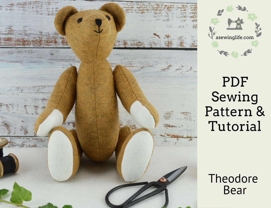 Teddy Bear Sewing Pattern. Pdf Pattern. Stuffed Animal Sewing Pattern ...