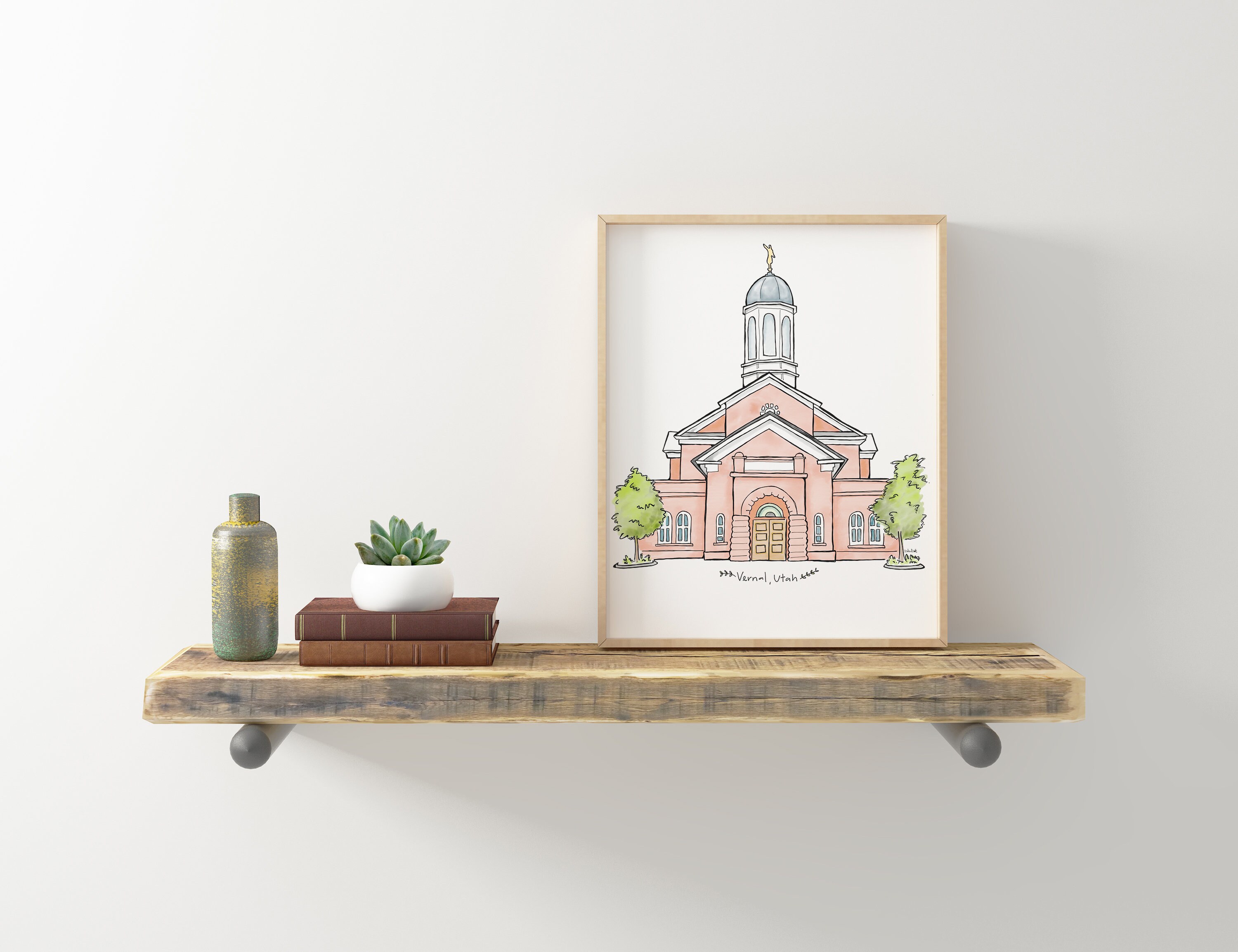 LDS Vernal, Utah, Illustrated Temple - Etsy