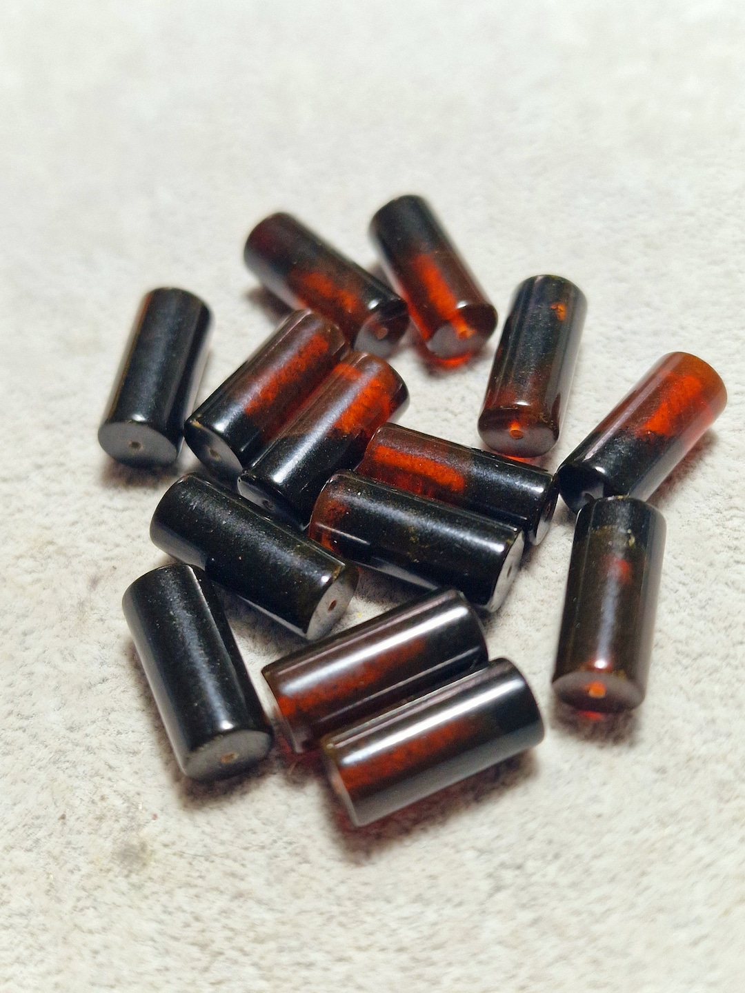 10-20 Pcs Baltic Amber Loose Natural Baltic Amber Pressed Tube Dark ...