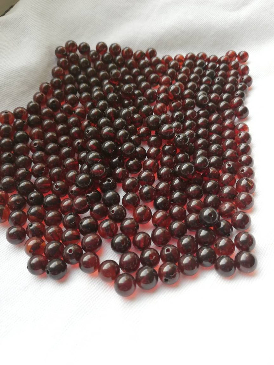 Natural Baltic Amber Round Loose Amber Beads 20 Pcs Cognac - Etsy