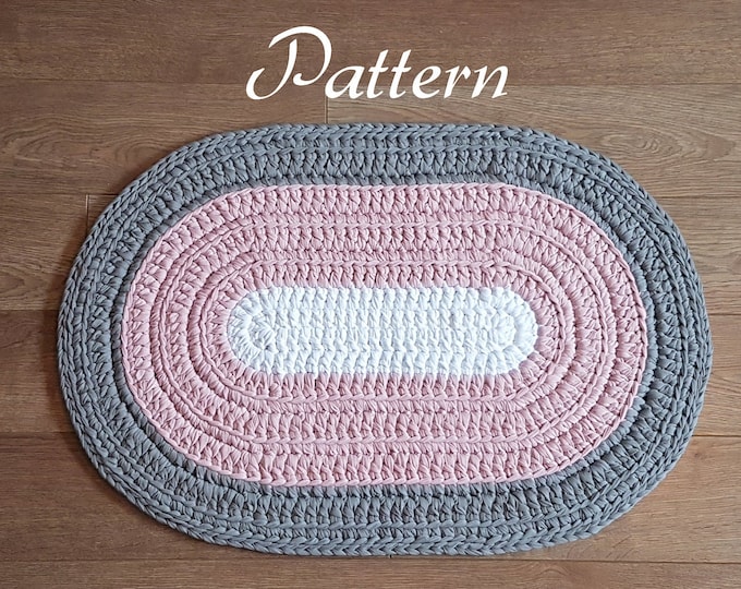 English Rug Pattern, Crochet Half Moon Pdf Pattern, Crochet Rug Pdf ...