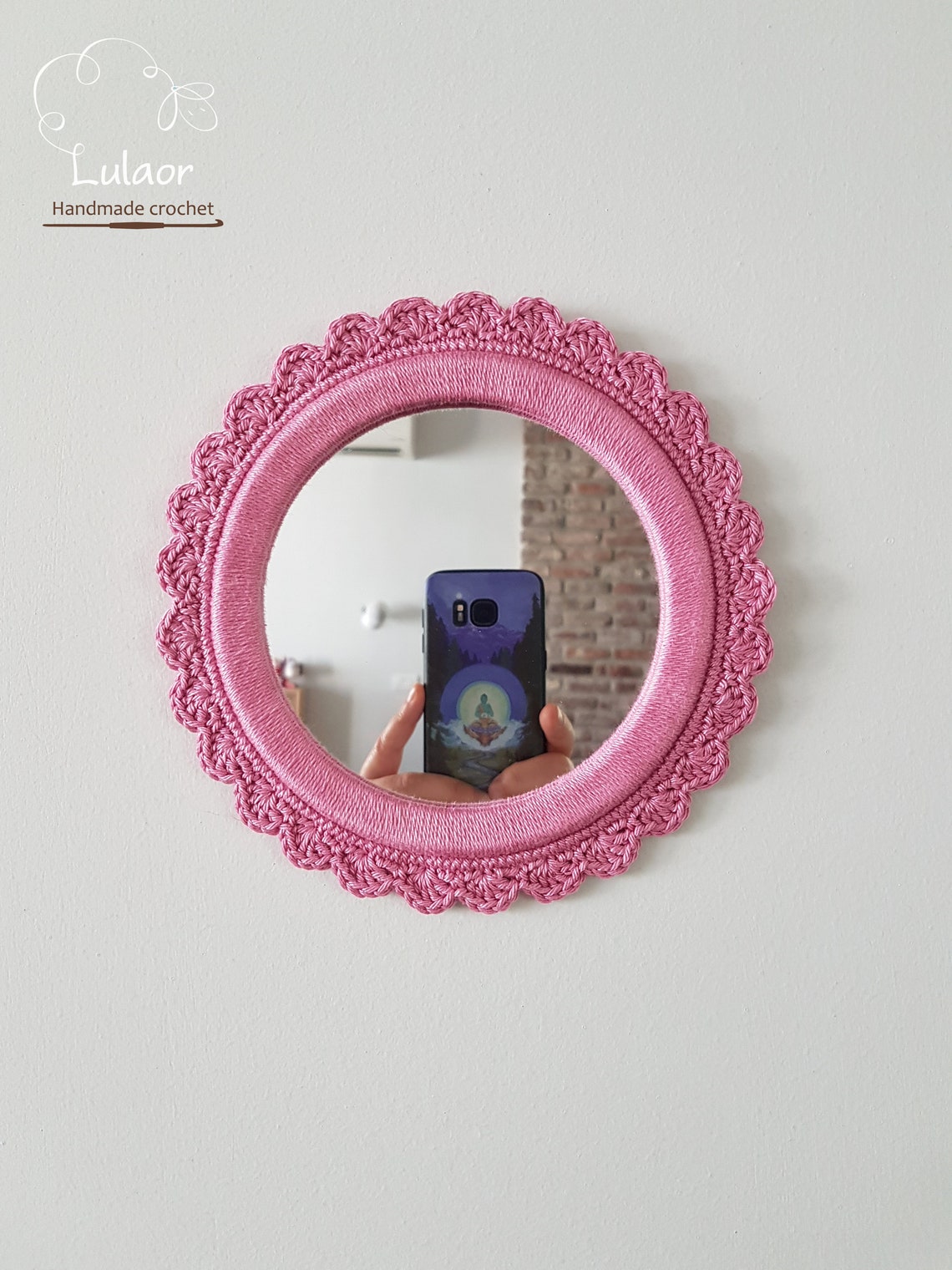 Crochet Mirror Small Round Mirror Shabby Chic Mirror - Etsy