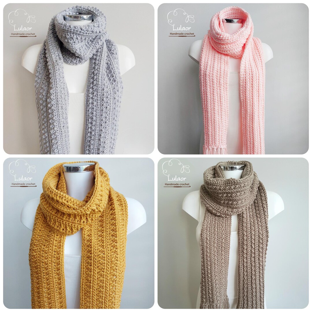 Crochet Pattern Bundle, 4 Scarf Patterns, Pdf Files for Crochet Scarves ...