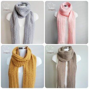 Crochet Pattern Bundle, 4 Scarf Patterns, Pdf Files for Crochet Scarves ...