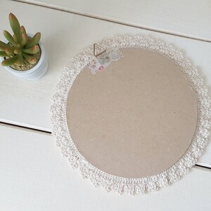 Crochet Mirror, Small Round Mirror Wall Decor , Shabby Chic Mirror ...