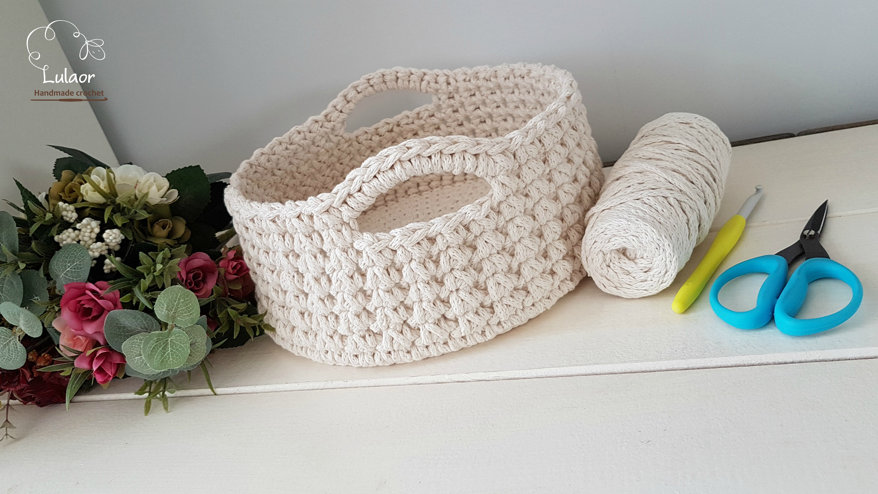 Crochet Basket Pattern: Round Lace Design, Sturdy Storage Bin (PDF ...