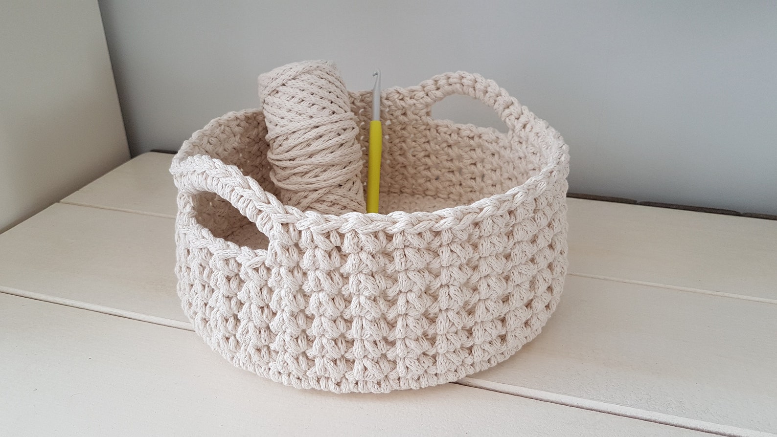 Crochet Basket Pattern: Round Lace Design, Sturdy Storage Bin (PDF ...