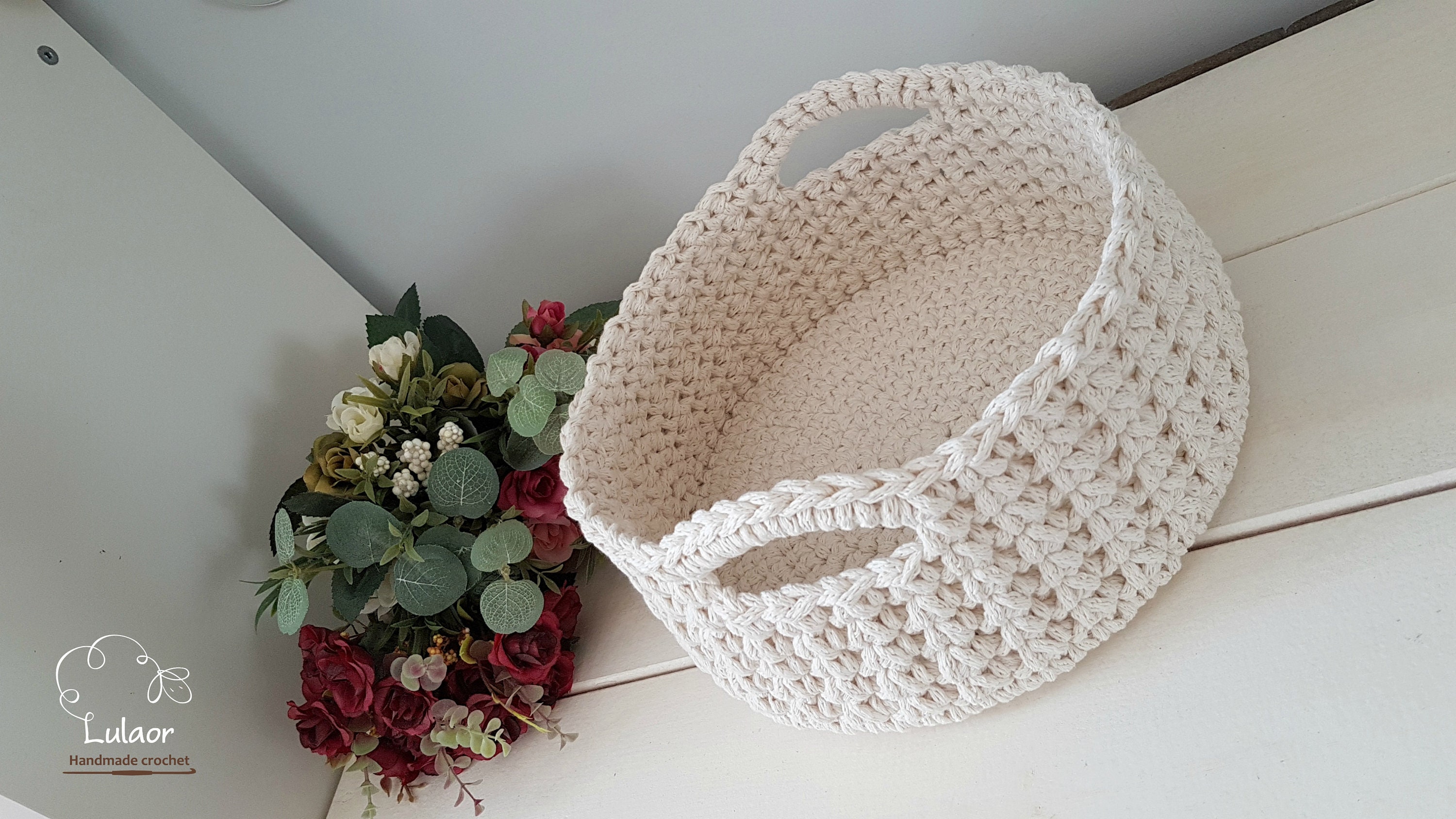 Crochet Basket Pattern: Round Lace Design, Sturdy Storage Bin (PDF ...
