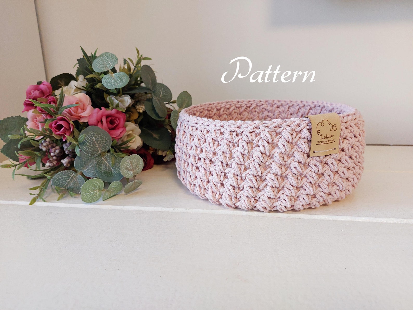 Crochet Round Basket Pattern, Modern Home Decor Storage Bin (PDF ...