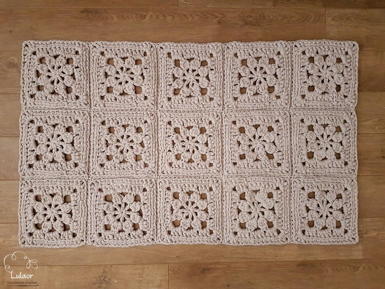 Pattern for Crochet Square/ Rectangle Rug Easy to Adjust to - Etsy
