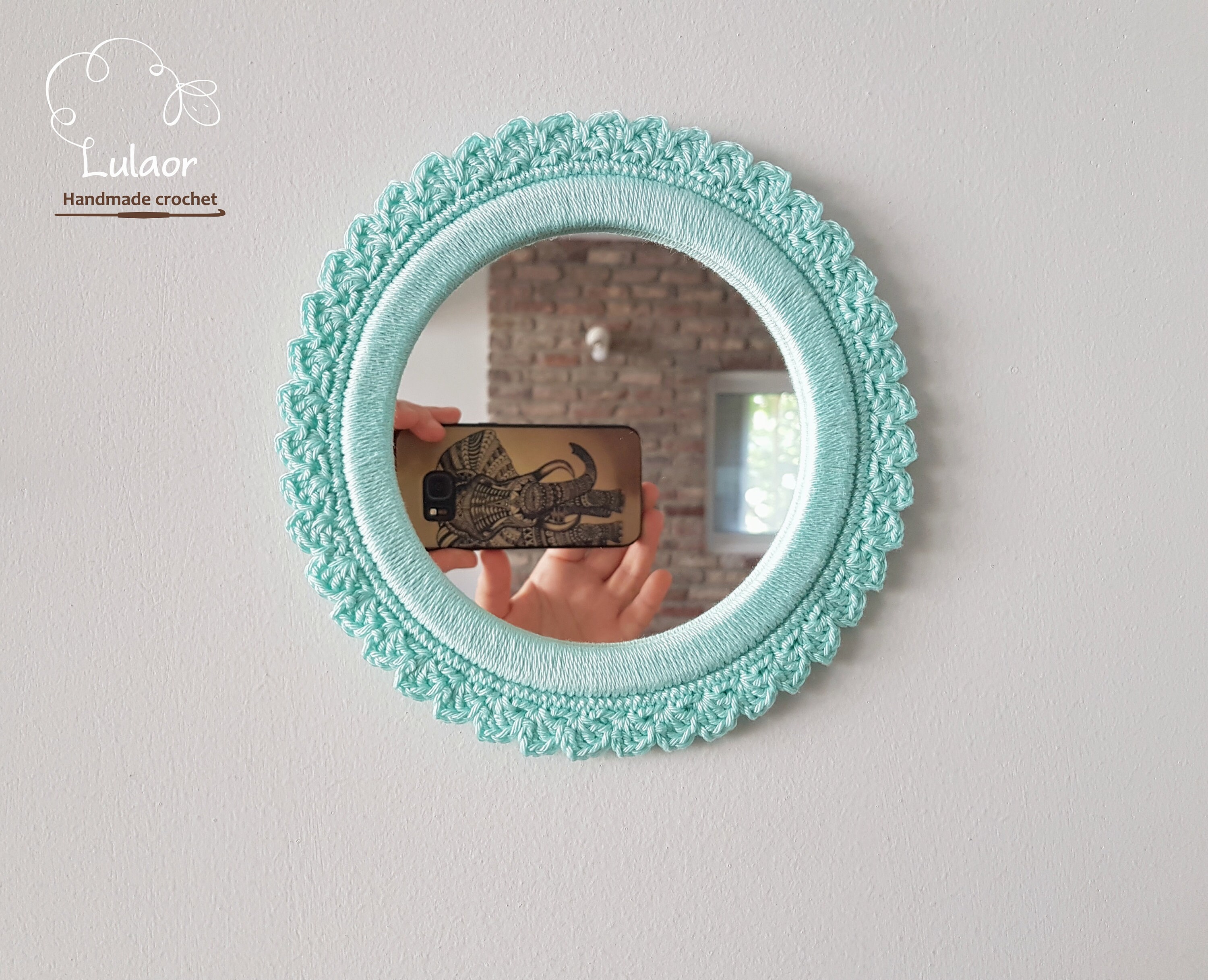 Crochet Mirror Small Round Mirror Shabby Chic Mirror - Etsy