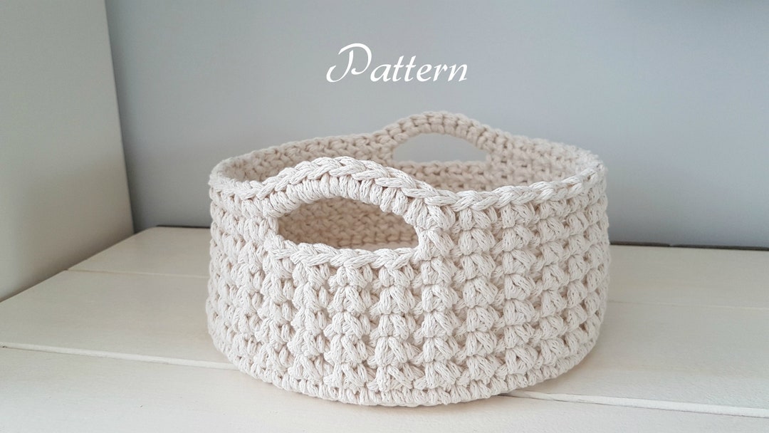 Crochet Basket Pattern: Round Lace Design, Sturdy Storage Bin (PDF ...