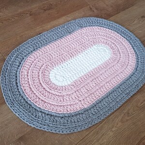 Pattern for Oval Rug, Size of Rug 33x21.6", Small Rug, Crochet Rug ...