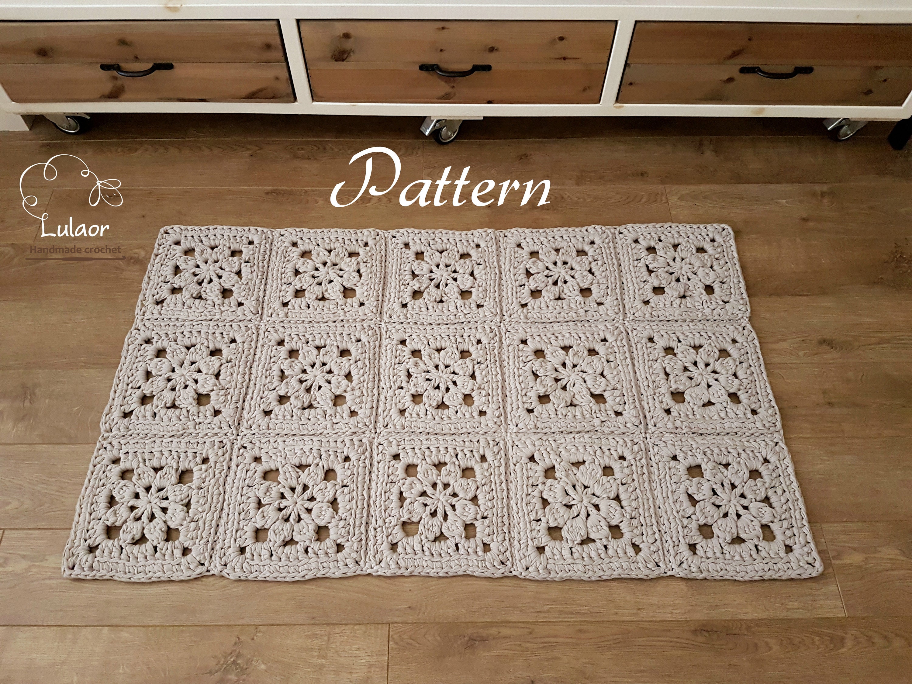 Pattern for Crochet Square/ Rectangle Rug Easy to Adjust to - Etsy