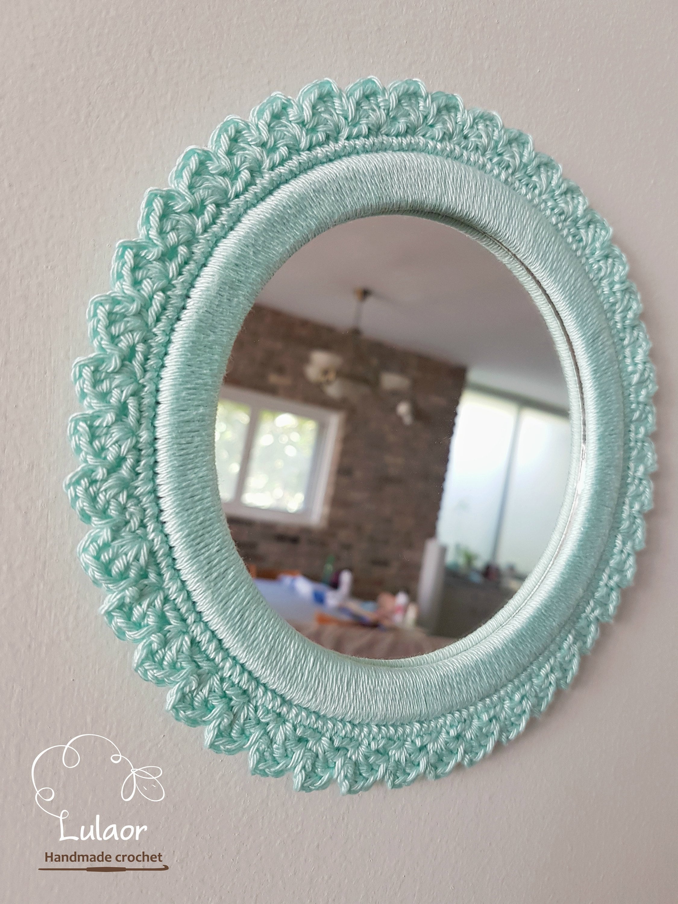 Crochet Mirror Small Round Mirror Shabby Chic Mirror - Etsy