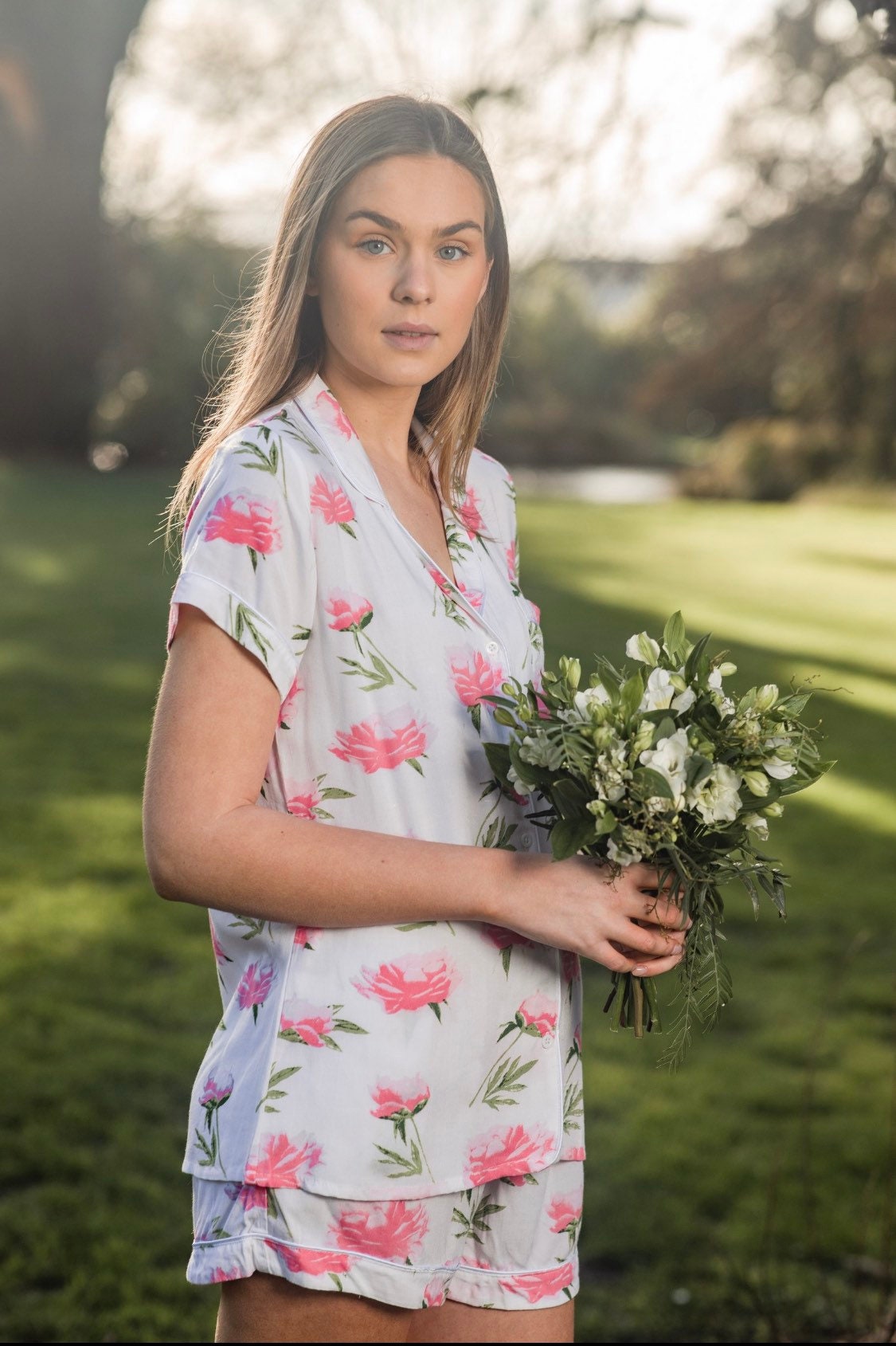 Peony Flower Pajama Set - Etsy