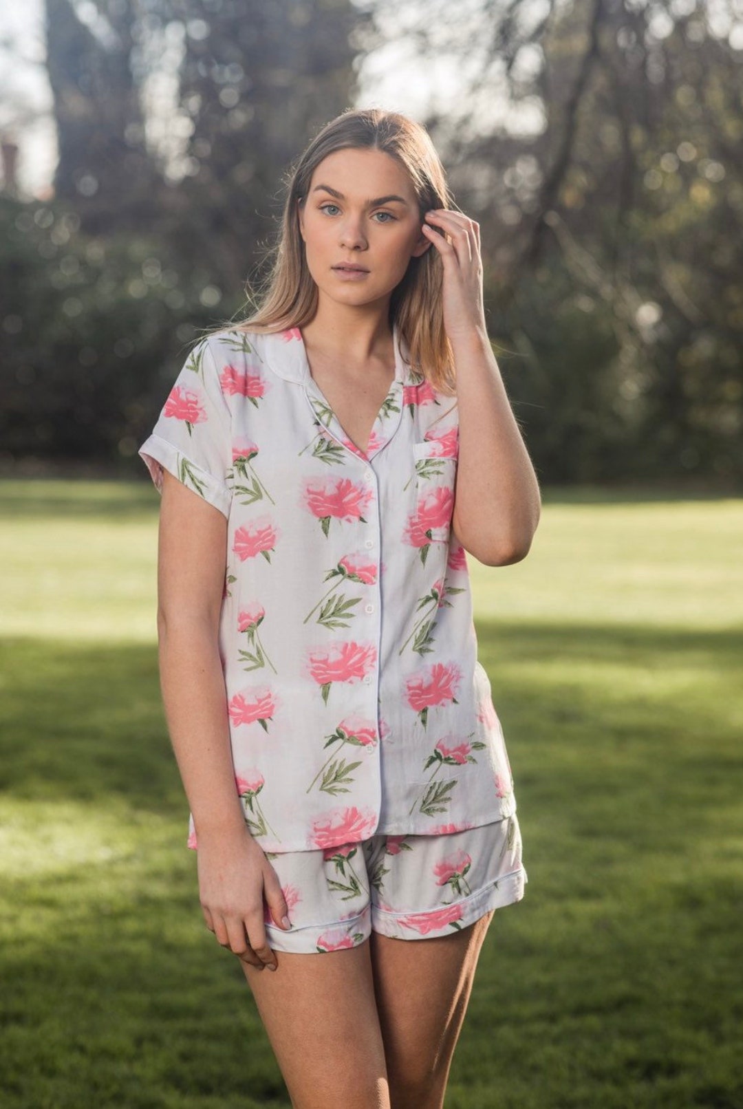 Peony Flower Pajama Set - Etsy