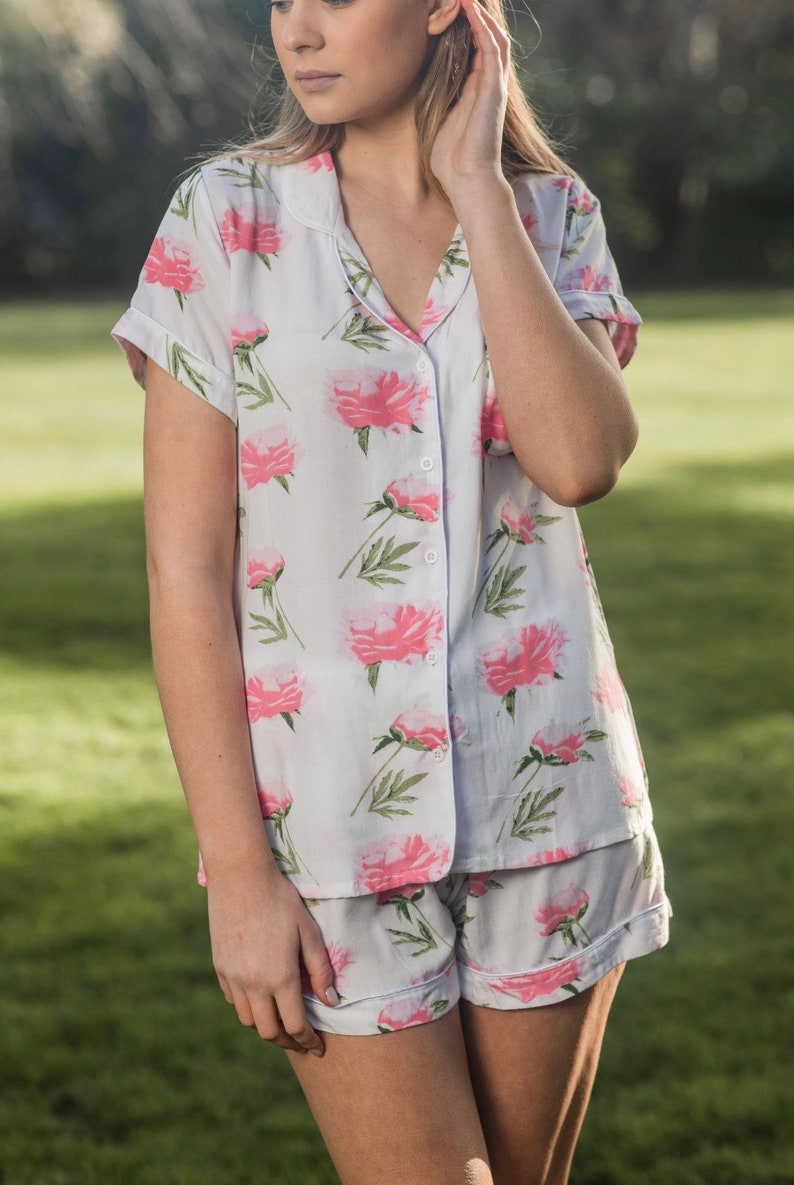 Peony Flower Pajama Set - Etsy