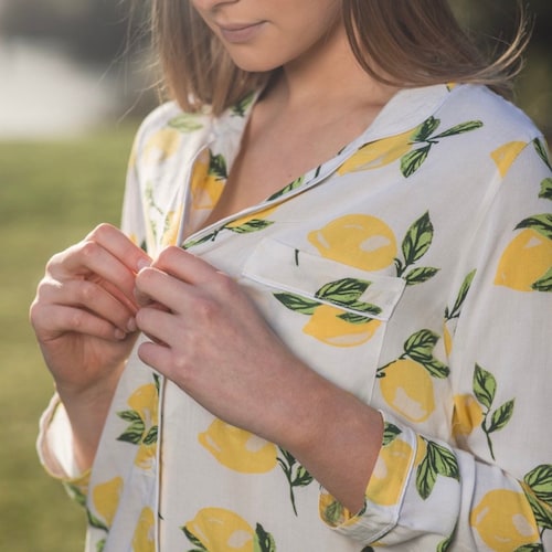 Lemon Pyjama Set - Etsy Australia