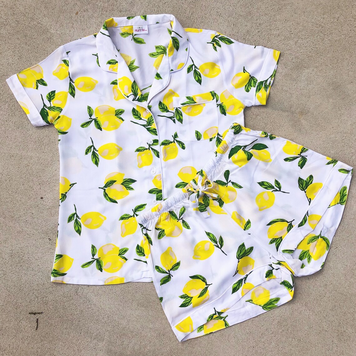 Lemon Pyjama Set - Etsy Australia