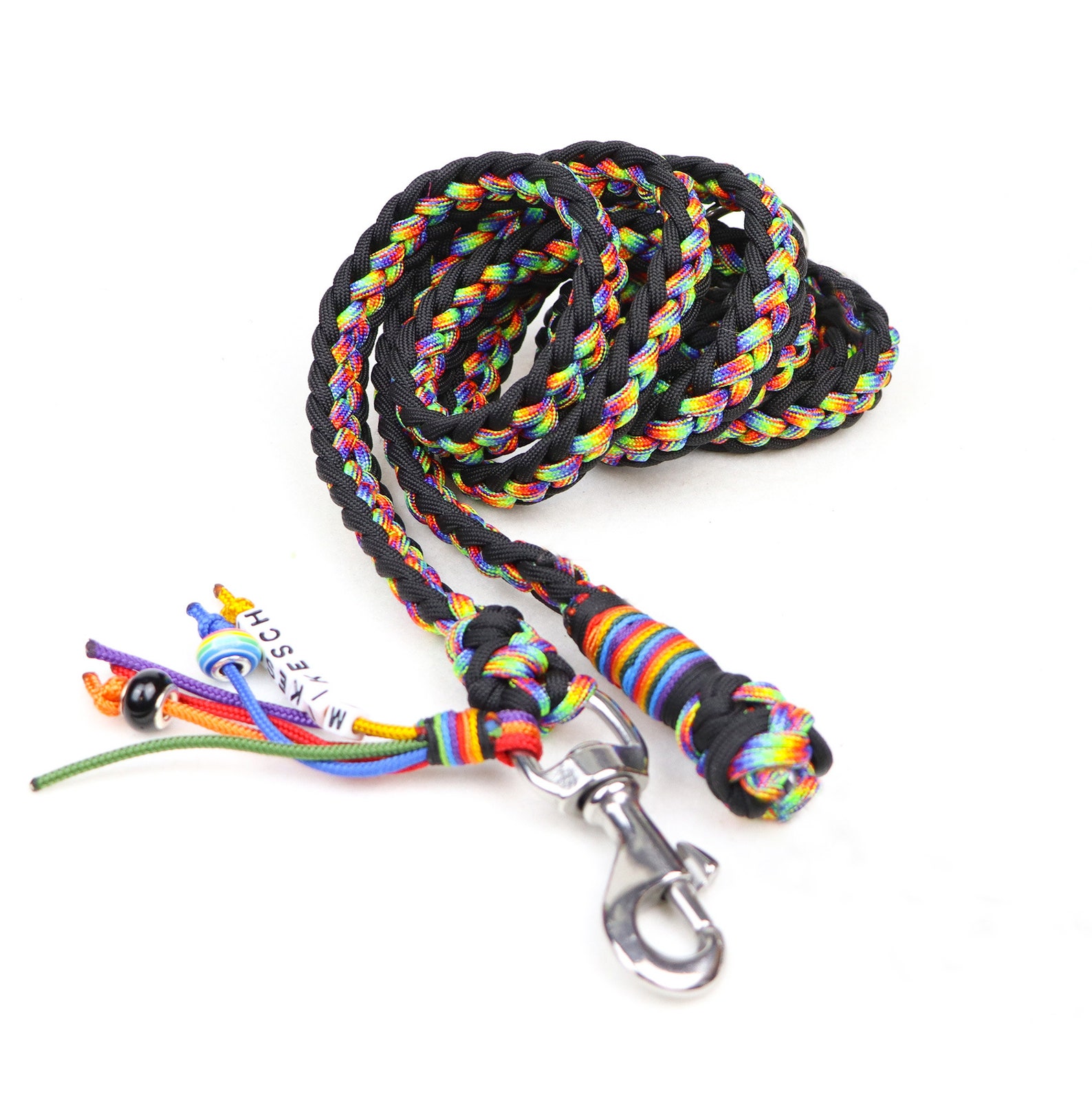 Custom Horse Tack W. Name Tag, Personalized Rainbow Lead Rope for Pets ...