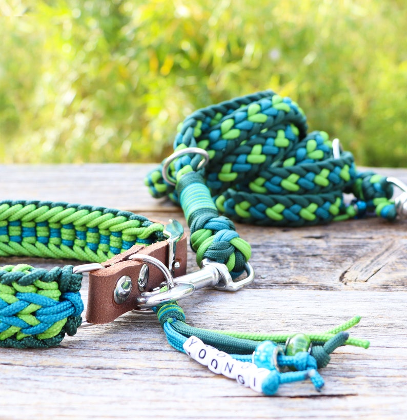 Dog Collar and Leash Set With Name Tag Custom Made - Etsy