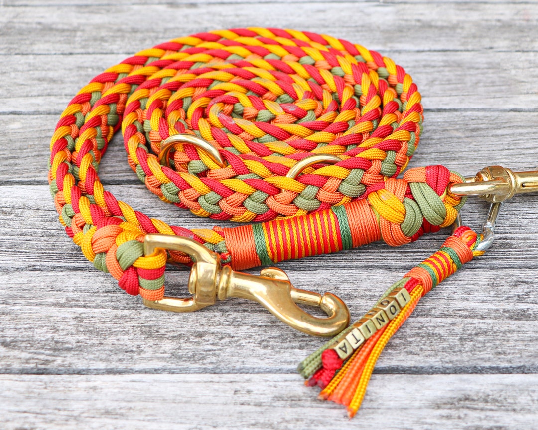 Boho Rope Dog Leash, Name Tag, Waterproof, Handmade F. Paracord ...