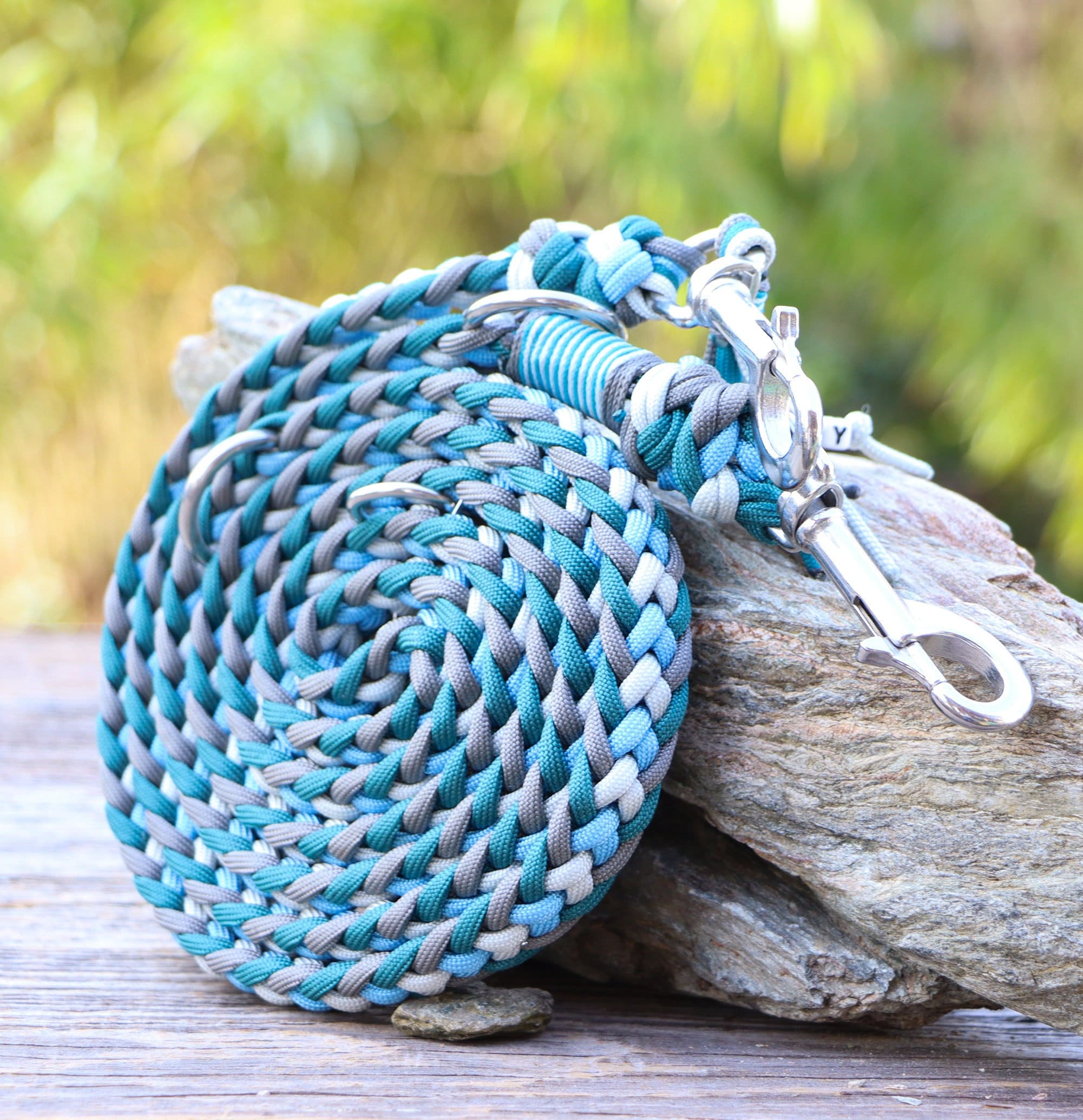 Custom Rope Dog Leash With Name Tag, Waterproof, Handmade From Gen ...