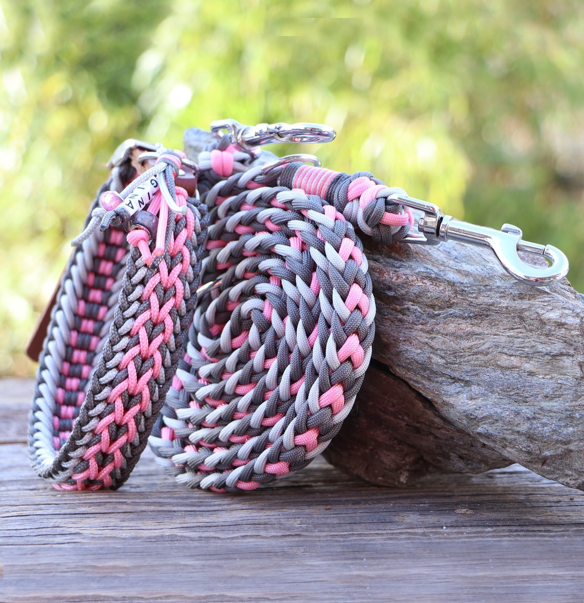 Dog Collar and Leash Set, With Name Tag, for Small and Large Dogs ...
