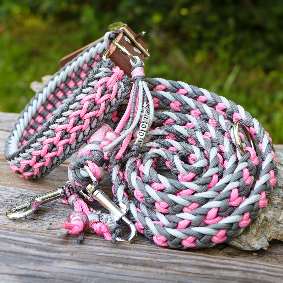 Dog Collar and Leash Set, With Name Tag, for Small and Large Dogs ...