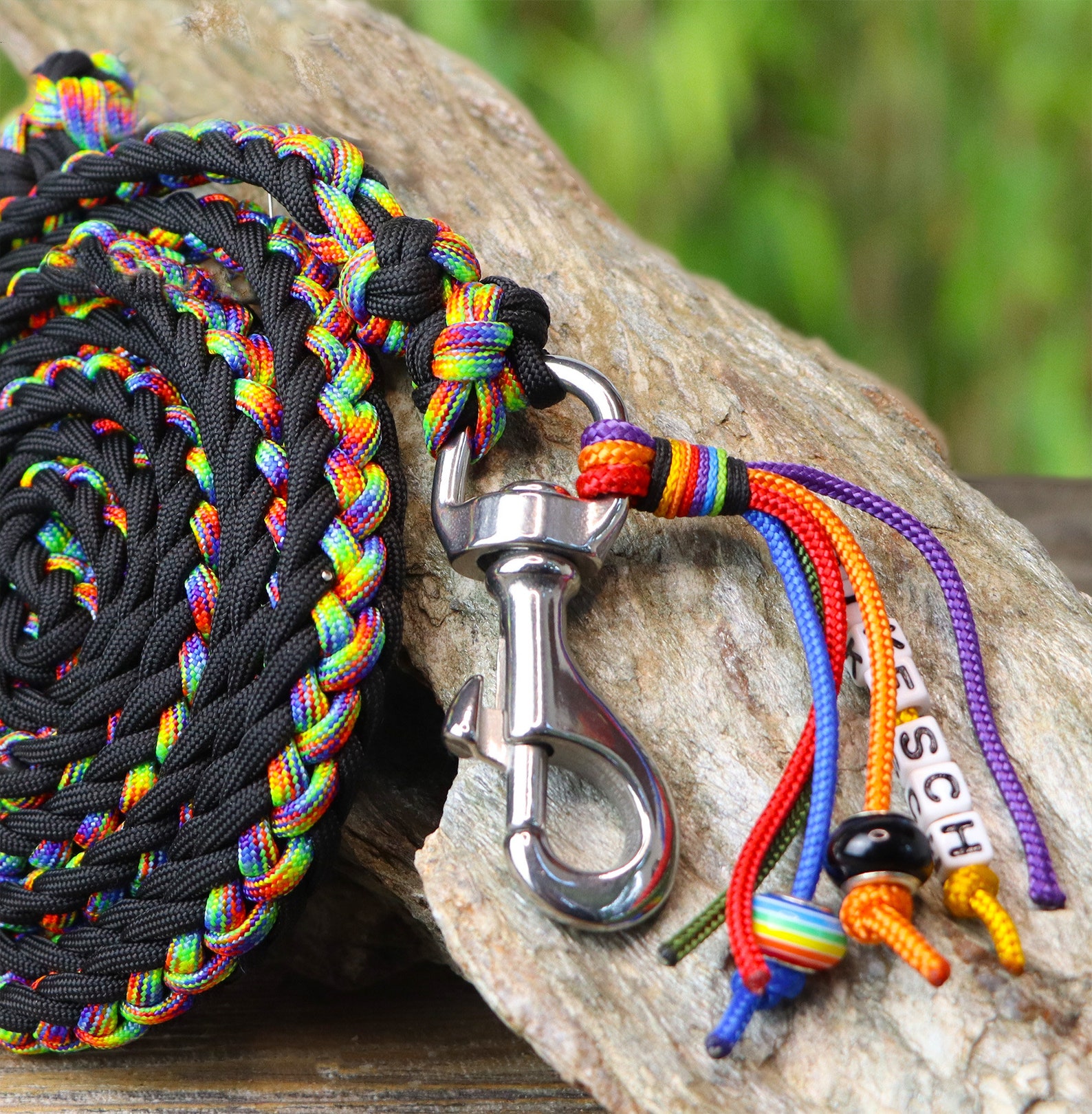 Custom Horse Tack W. Name Tag, Personalized Rainbow Lead Rope for Pets ...
